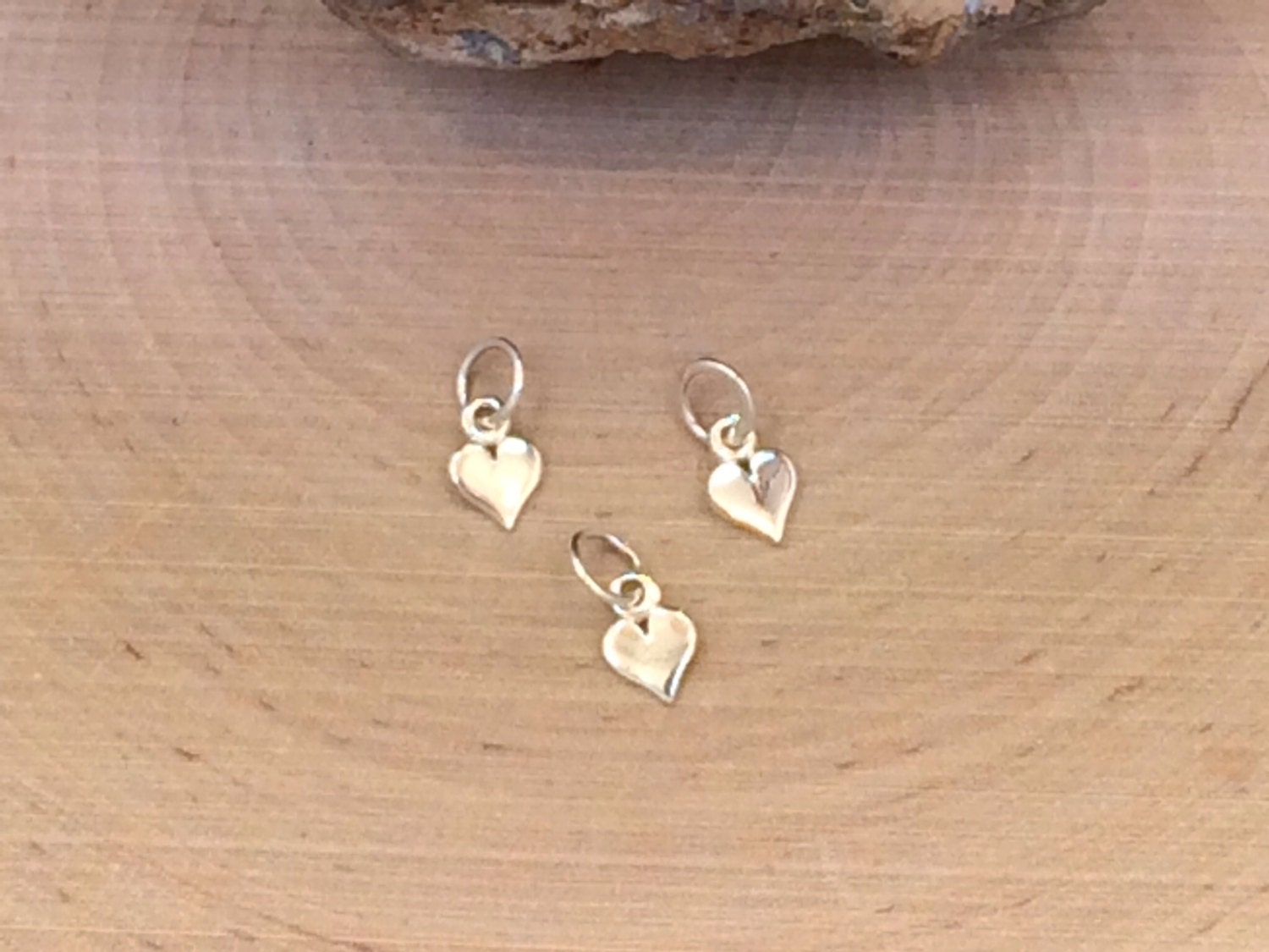 Tiny Heart Charm Heart Cut Out Charm Heart by MillpondJewelryCo