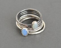Popular items for opal stacking ring on Etsy