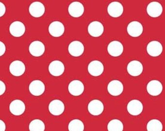 Red polka dot fabric | Etsy