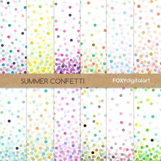 Confetti Digital Paper Set Throw Some Confetti Digital