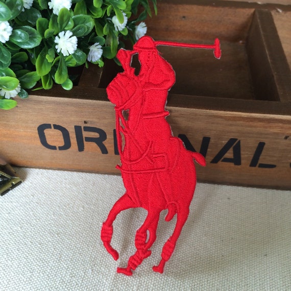 Cute iron on cloth patches red polo