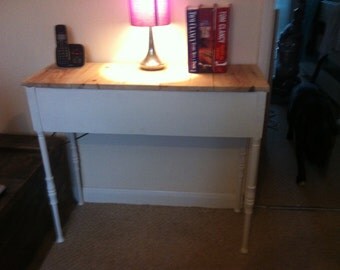 For Sale Console Table Farm House Style Solid Red Wood Pine Top White ...