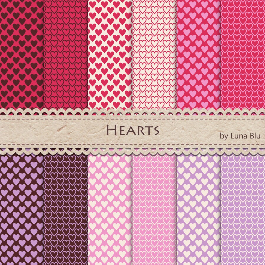 New Item added to my shop:Valentine Digital Paper Pack: ” Heart ...