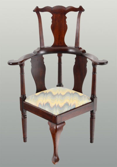 English round about chair. Honduran mahogany, with back extension for ...