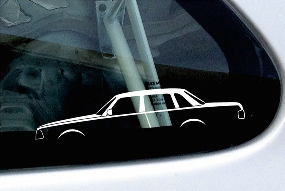 2X car silhouette stickers for Volvo 240 classic sedan