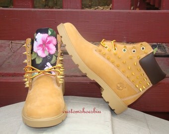 Popular items for spiked timberlands on Etsy