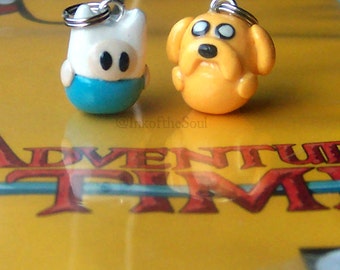 Dime-Sized, Hand-Crafted Finn and Jake Charms, Adventure Time Charms ...