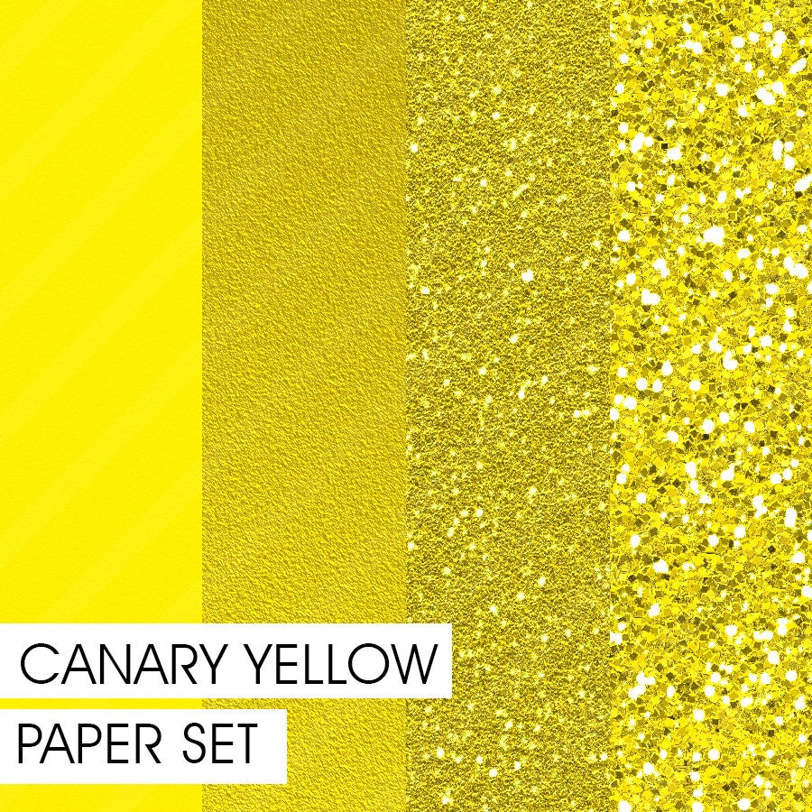 Glitter&Plain PAPER set Canary Yellow 4 by Fashiontelligent