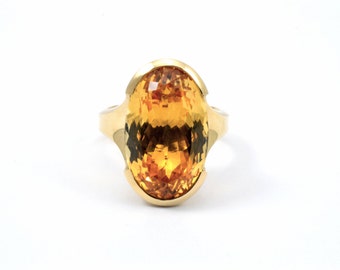 Large citrine ring | Etsy