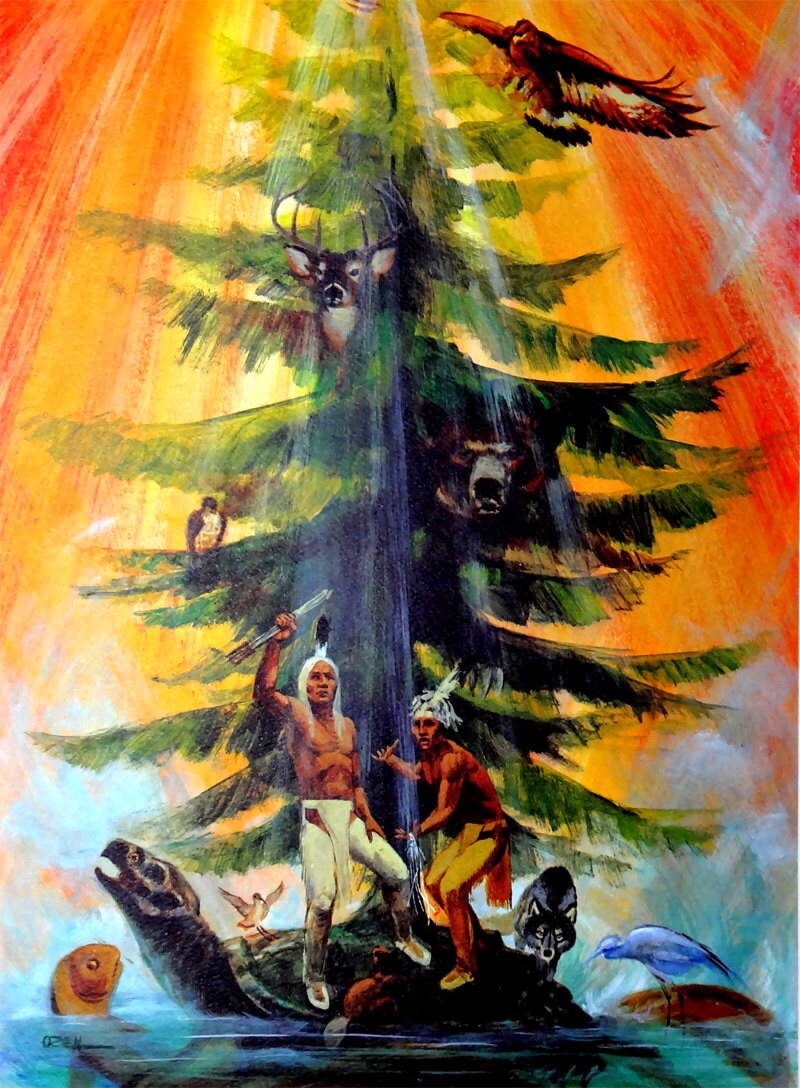 Iroquois Tree of Peace Print by Oren Lyons 11x14 Vintage
