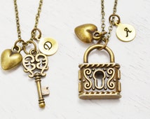 Popular items for key lock necklace on Etsy