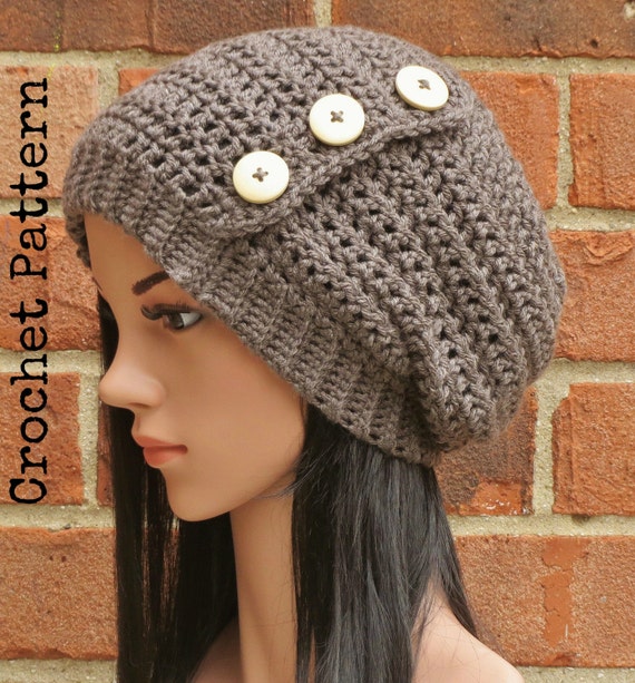 CROCHET HAT PATTERN Instant Pdf Download Hadley Slouchy