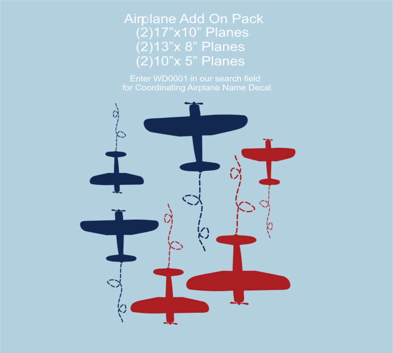 Airplane Decal Plane Pack Medium Add-On for Initial and Name