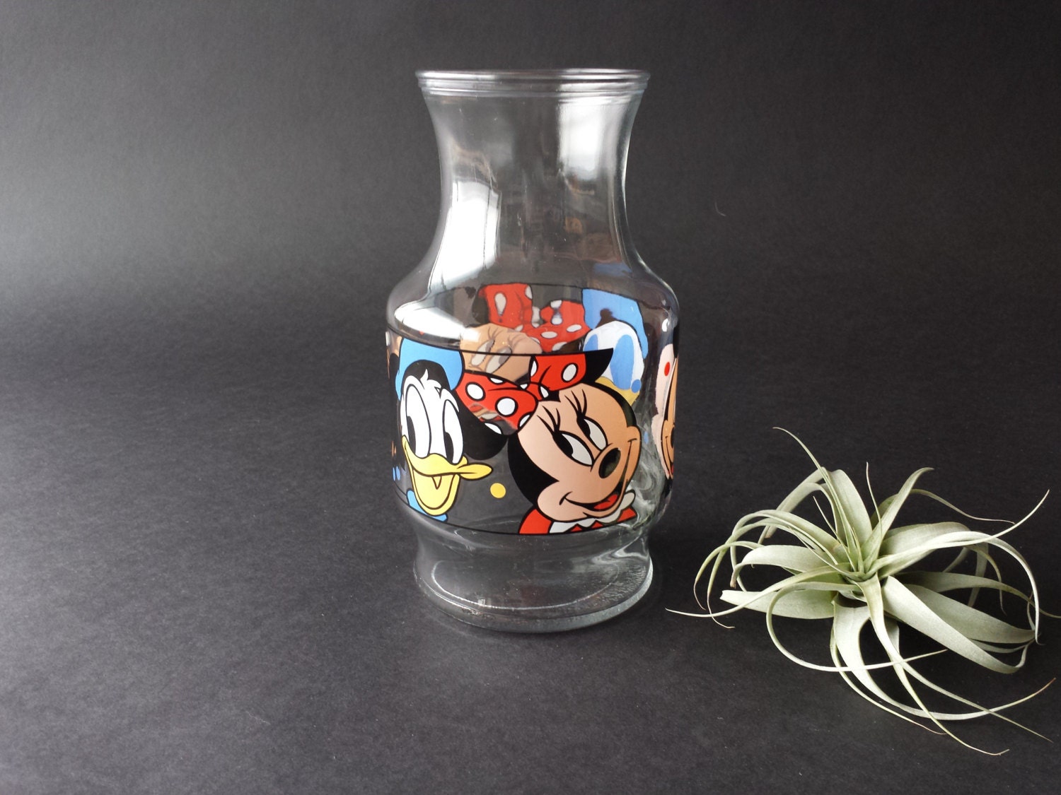 Vintage Disney Juice Carafe Pitcher Jug Mickey Minnie Mouse Donald Duck ...