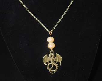 Gold dragon necklace | Etsy