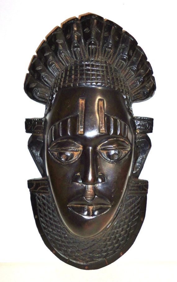 Antique Carved Wooden African Tribal Mask By District66antiques