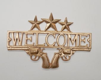 Welcome Sign/ Gun/ Pistol Decor/ Western Decor/ Housewarming Gift ...