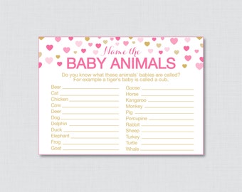 Baby Animals Name Game Baby Shower Printable Woodland Baby