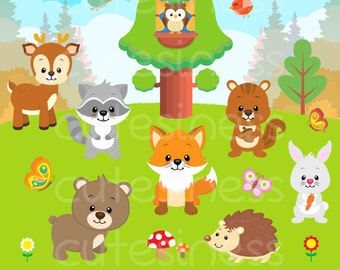 60 Woodland clipart Woodland clip artWoodland animals
