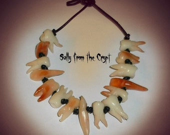 Tooth Bracelet Horror Human Teeth Halloween Horror Cannibal