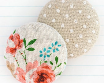 Extra Large Fabric Buttons. Metal Flat Back Craft Buttons. Modern ...