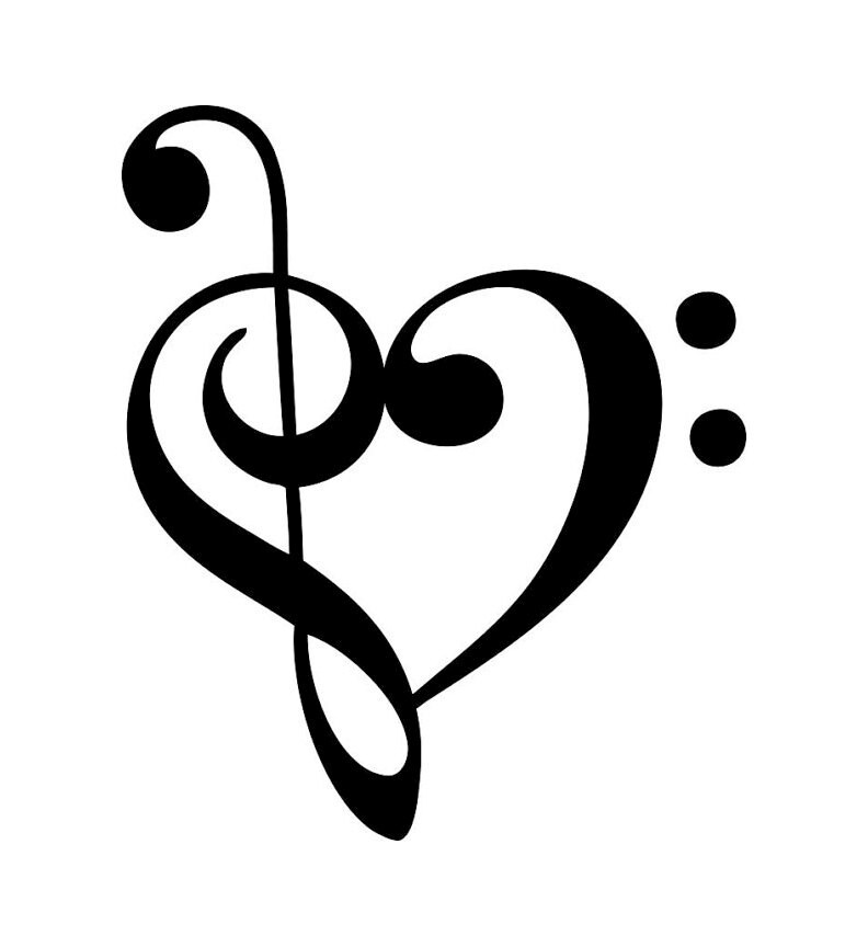 Heart Shaped Musical Notes