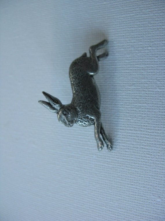 Pewter Hare Brooch Hare Brooch Hare Pin Brooch Hare