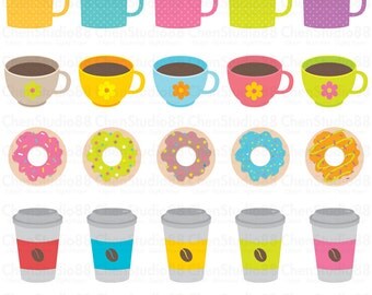 Coffee and donuts clipart doughnut clip art sprinkles
