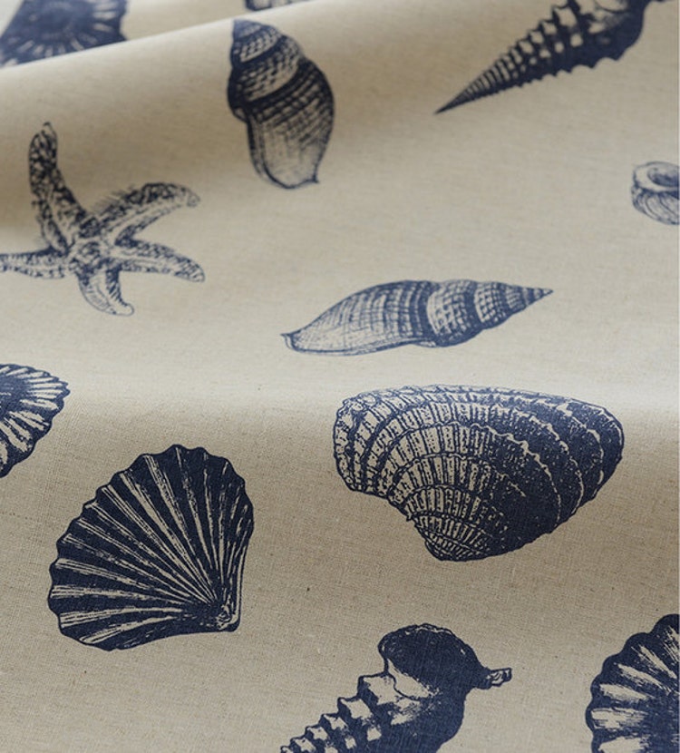 Big shell Cotton Linen FabricCurtain fabric/ by Watermelonbaby2013