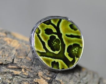 statement ring adjustable ceramic ring handmade ring by zolanna