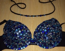 Rhinestone Rave Bra- All Colors Available One Solid Color Rhinestone ...