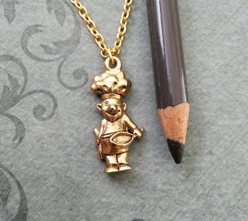 Chef Necklace SMALL Chef Jewelry Cook Necklace by CharmsOnThings