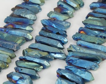 Full strand Natural Rose Titanium Quartz Spike Beads by Jaylagems