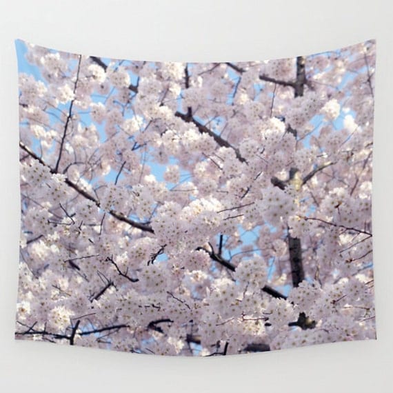 Tree tapestry photo tapestry Cherry Blossom tapestry wall