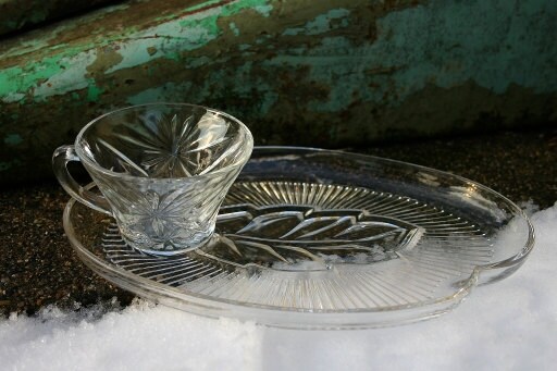 Vintage Plate And Cup Vintage Plate Vintage Cup Clear Glass Haute Juice