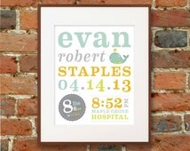 Popular items for baby birth print on Etsy
