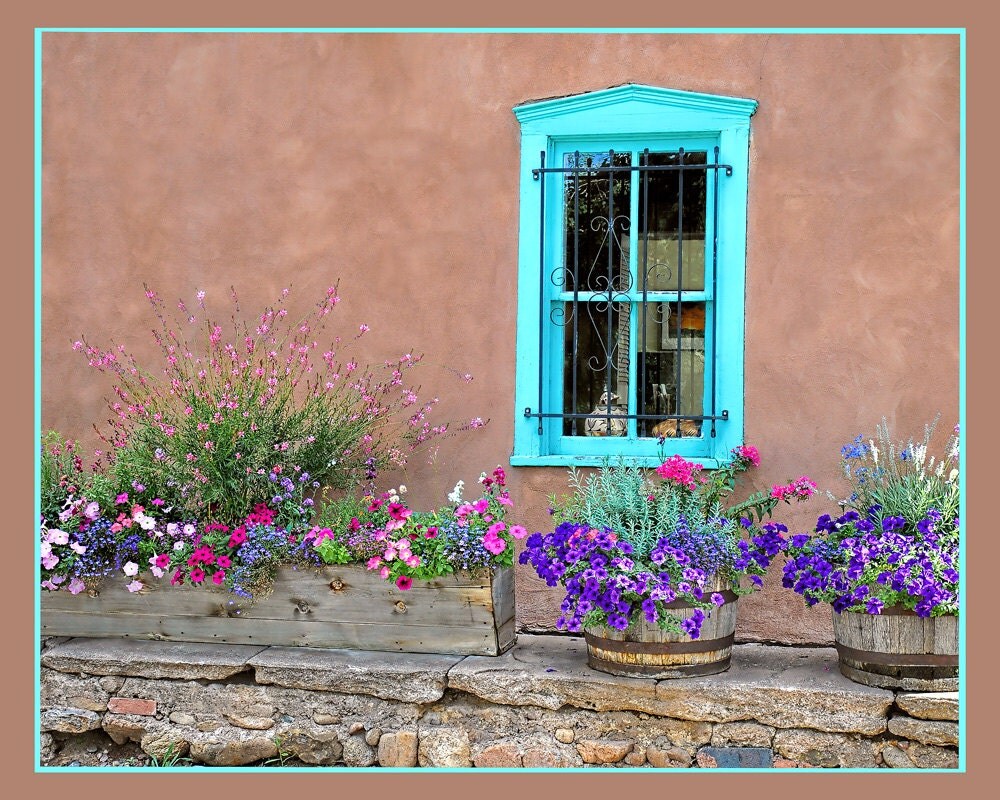 Window Photo Southwest Decor Santa Fe Photography Turquoise