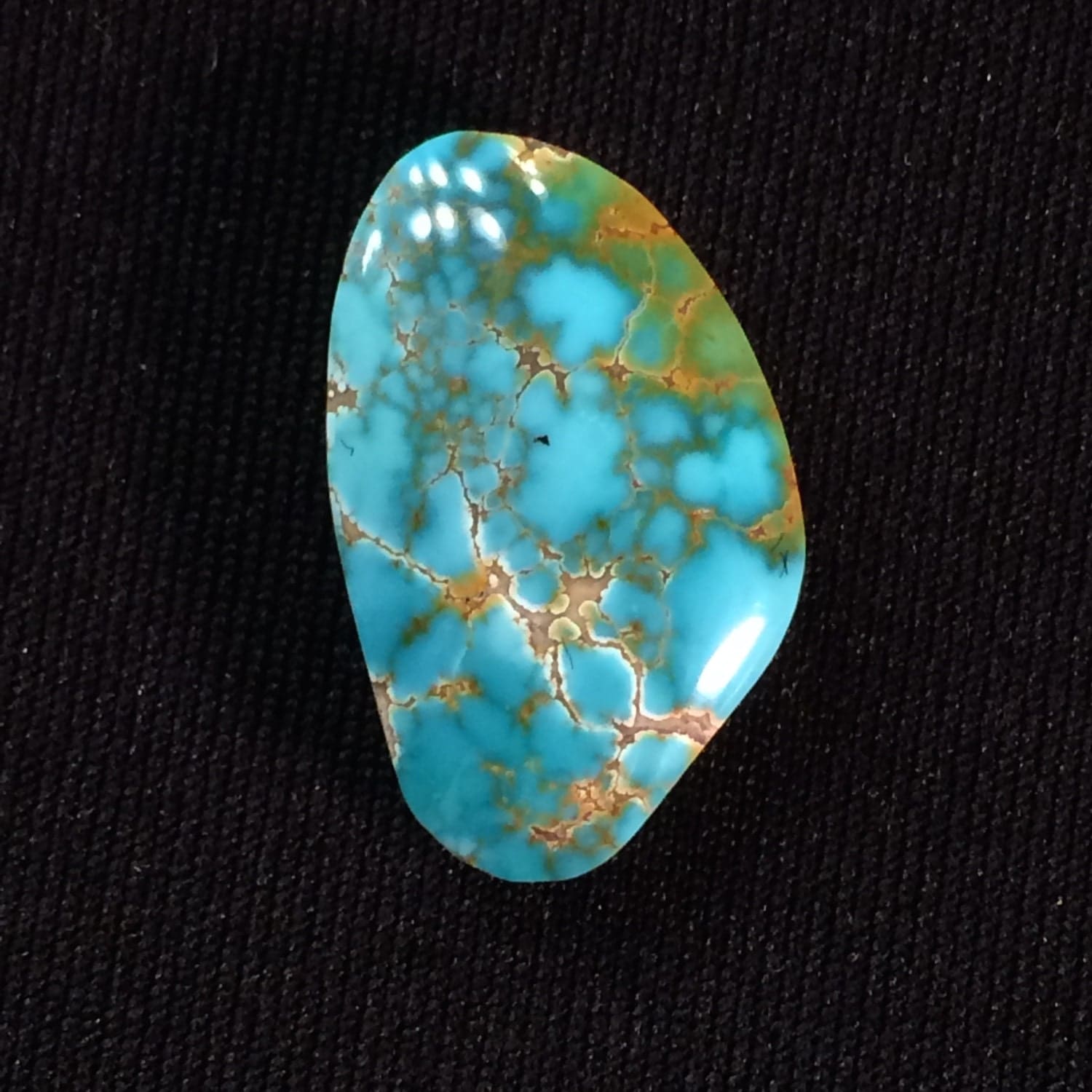 Carico Lake Turquoise Natural Gem Blue Spiderweb Cabochon 8.6