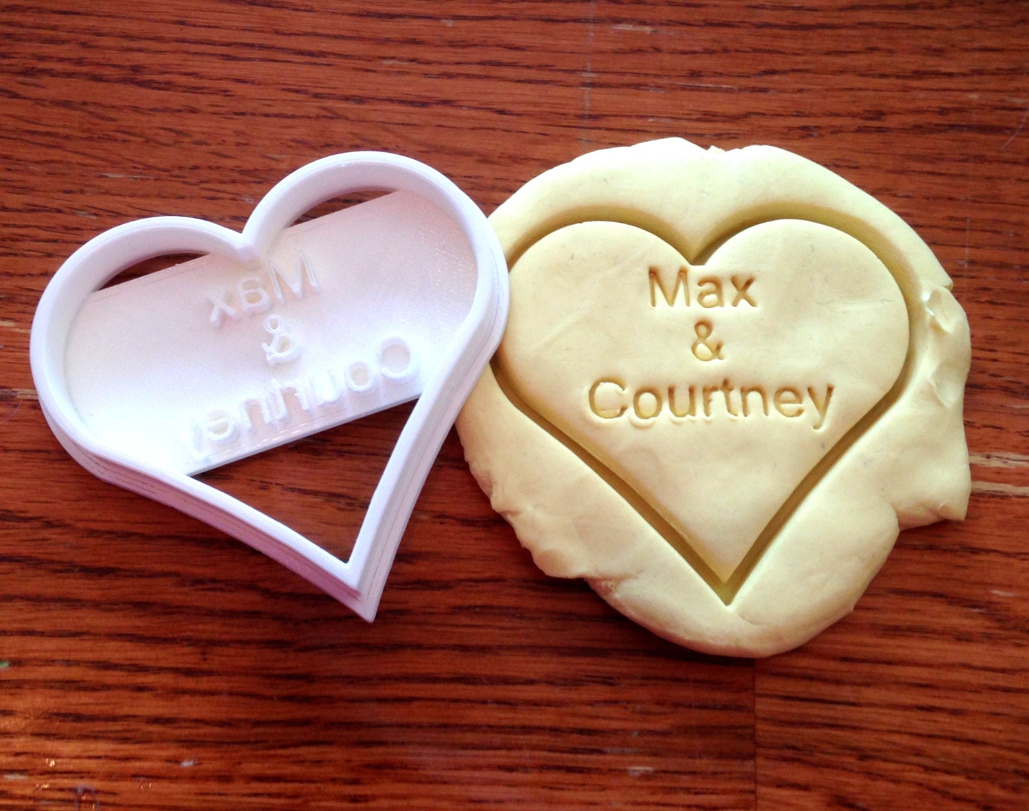 Personalized Wedding or Valentine's Day cookie cutter with