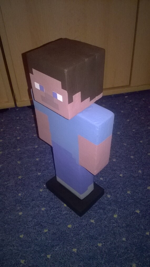 Minecraft inspiriert Steve aus Holz Figur Deko