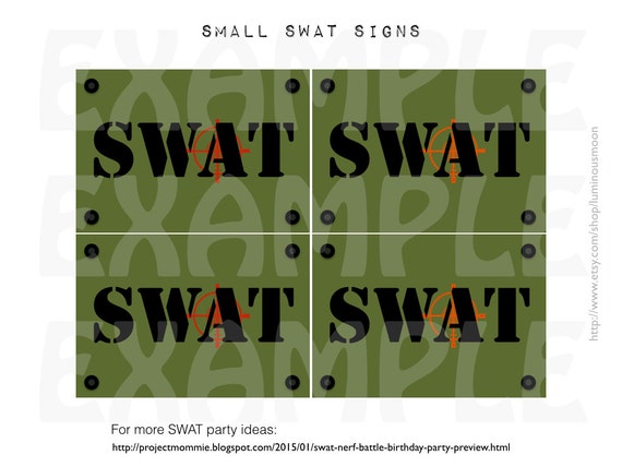 PDF: Printable SWAT Signs Small Medium and Large Green