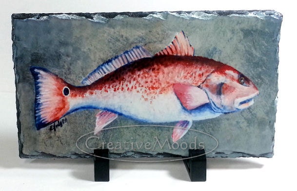 Redfish Red Fish Art on Slate