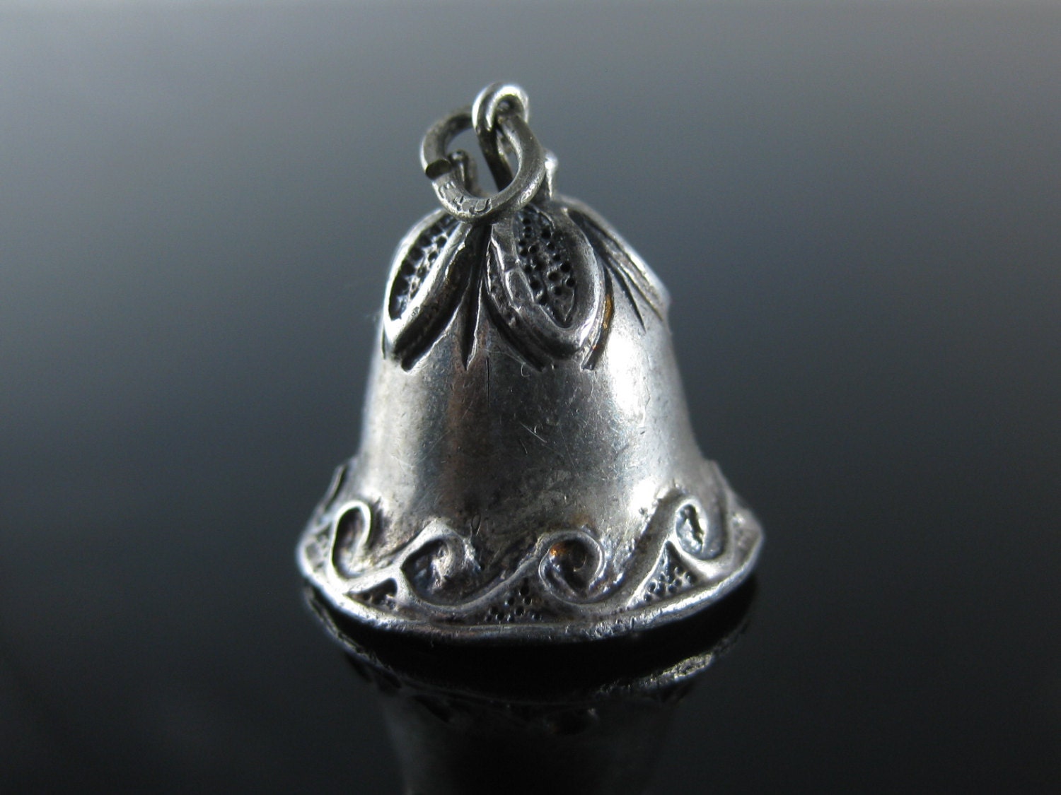 Vintage Beau Ornate Sterling Silver Large Bell Charm – Musical Ringing ...