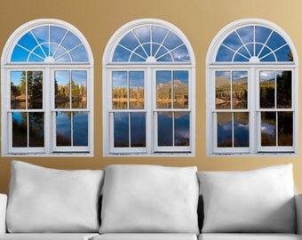 Wall mural window self adhesive California open window