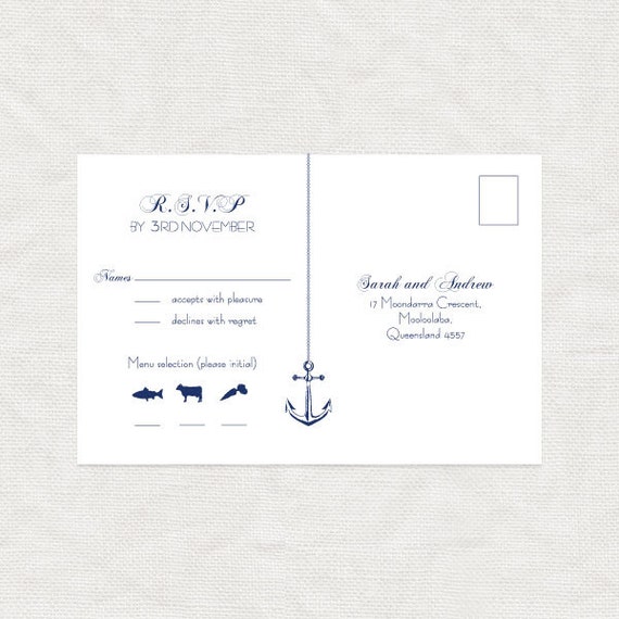 anchor printable wedding invitation digital by idoityourself