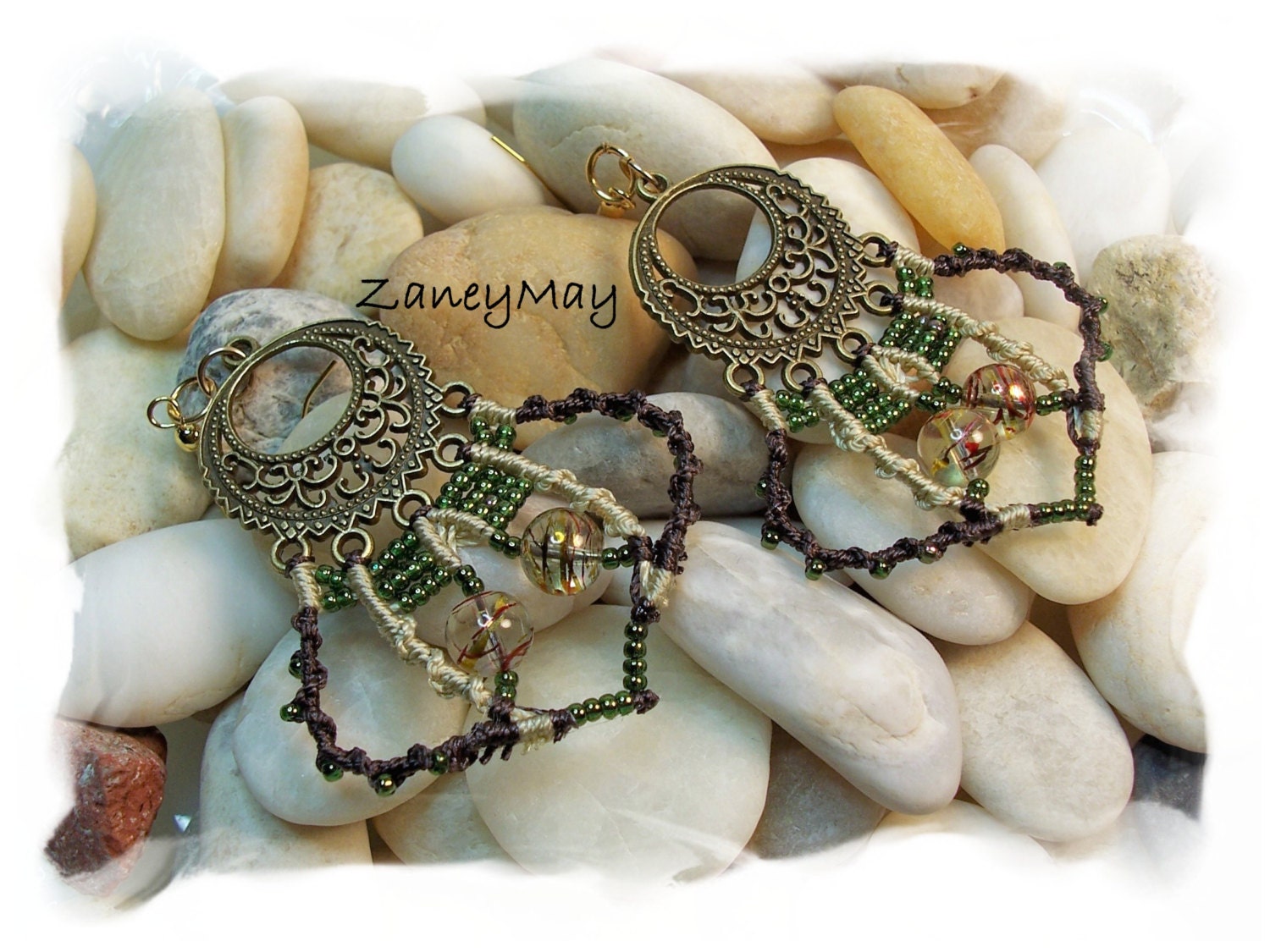 Native Earring Pattern in PDF Micro Macrame Tutorial by zaneymay