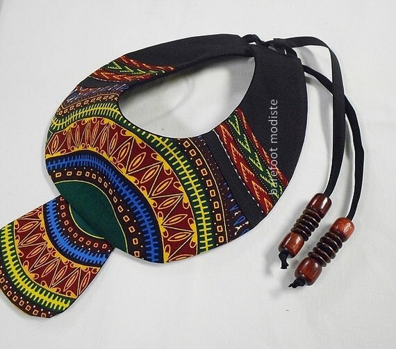 Items similar to Statement fabric neck piece, Striking African Dashiki ...