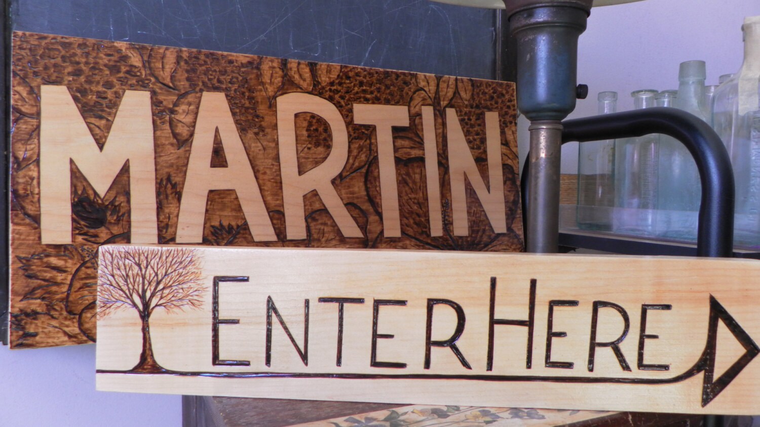 Name Plaque Custom pyrography sign for driveway by SignsOFire