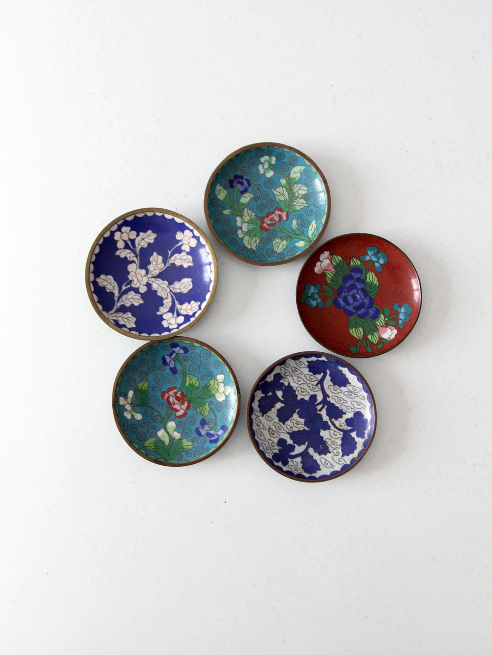 antique Chinese enamel plate collection cloisonne dishes