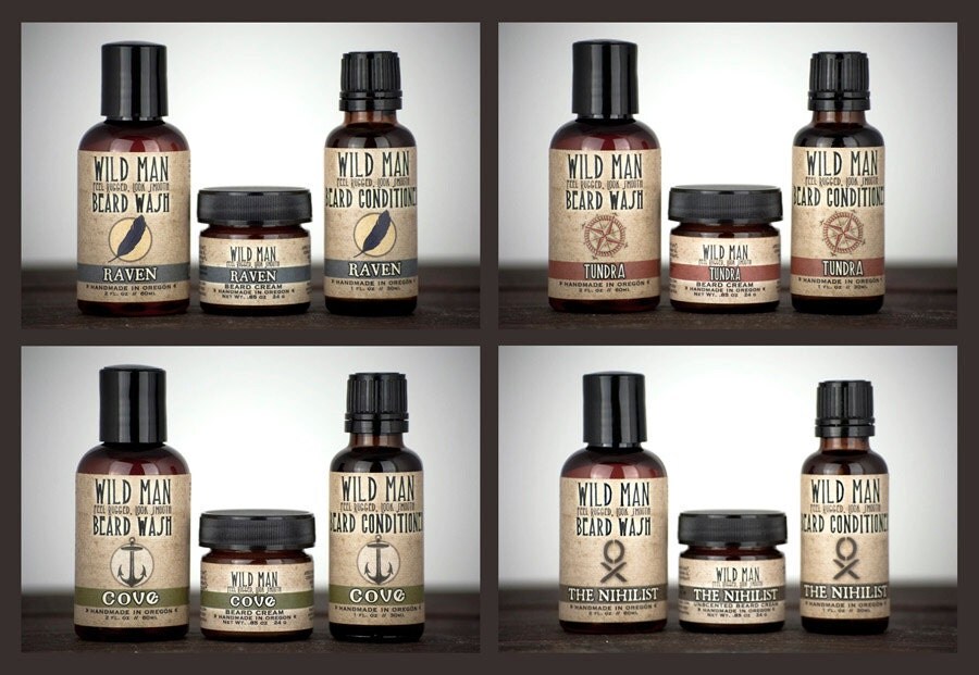 Mens Beard Grooming Gift Set THREE PACK Beard Oil Conditioner